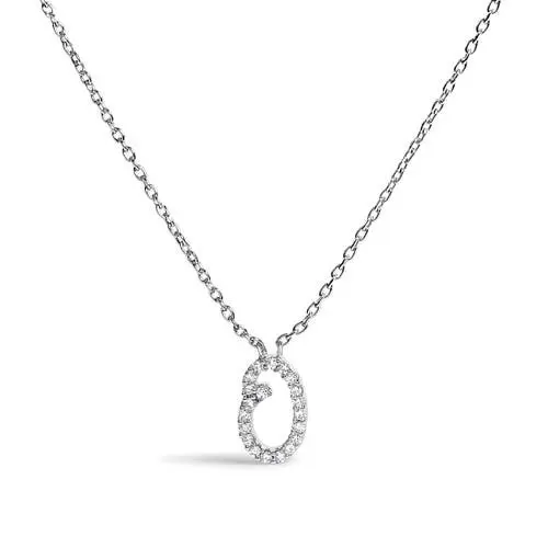 HAUS OF BRILLIANCE 10k Gold Diamond Accent Initial Pendant Necklace - White | O